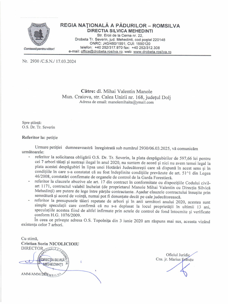 raspuns petitie Manole Mihai (5) | PDF