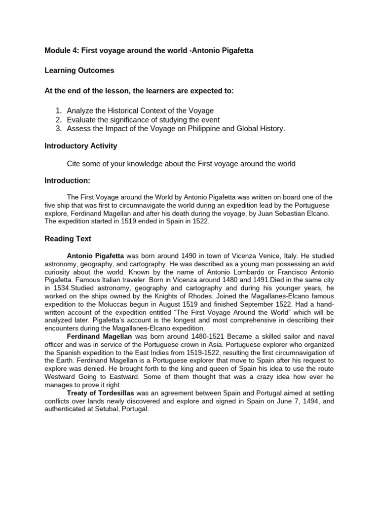 Gec2 Module 4 First Voyage Around The World 2025 | PDF | Age Of ...