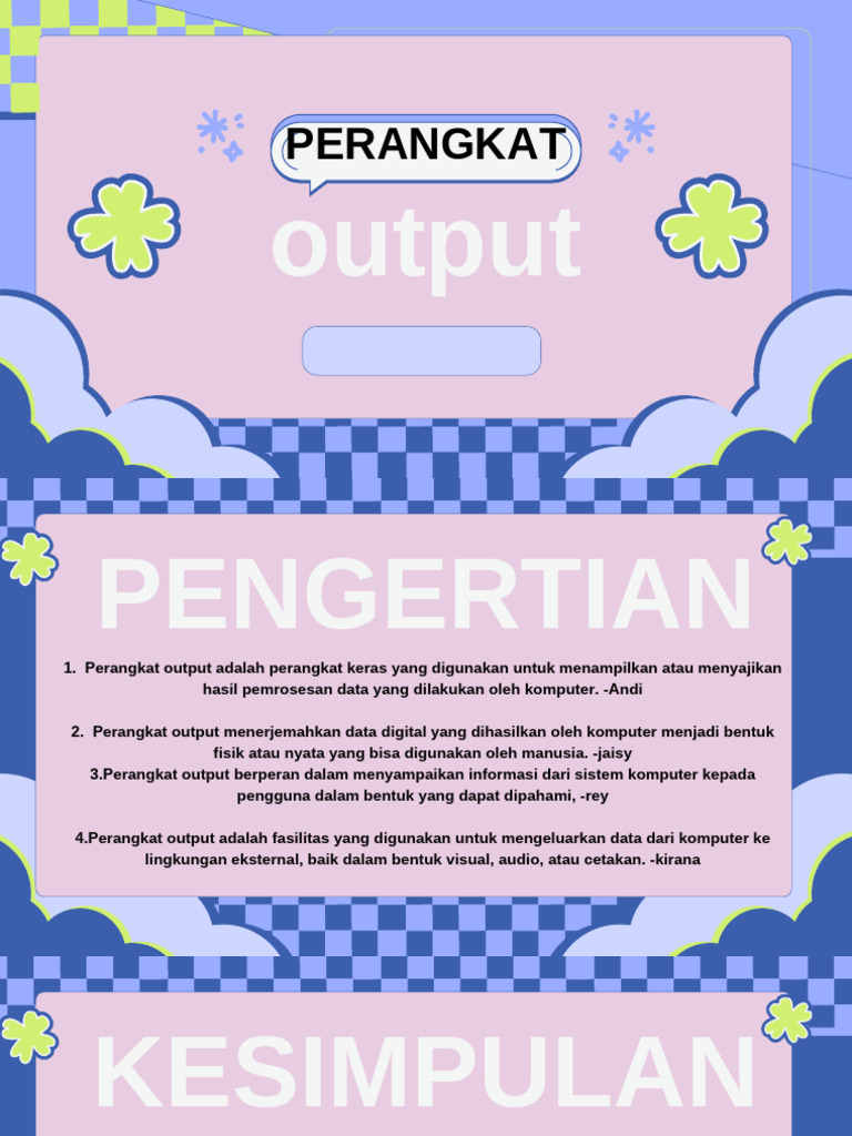 Jenis dan Fungsi Perangkat Output Komputer | PDF