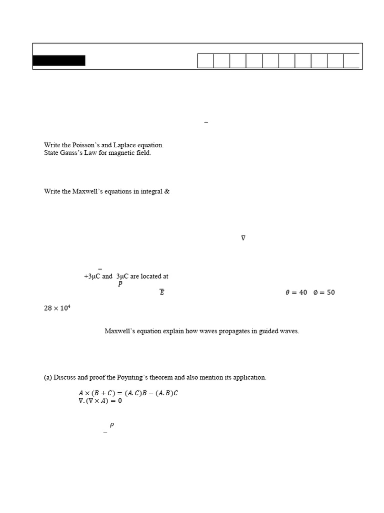 btech-ec-4-sem-electromagnetic-field-theory-ec-402-2016 | PDF | Magnetic Field | Sphere