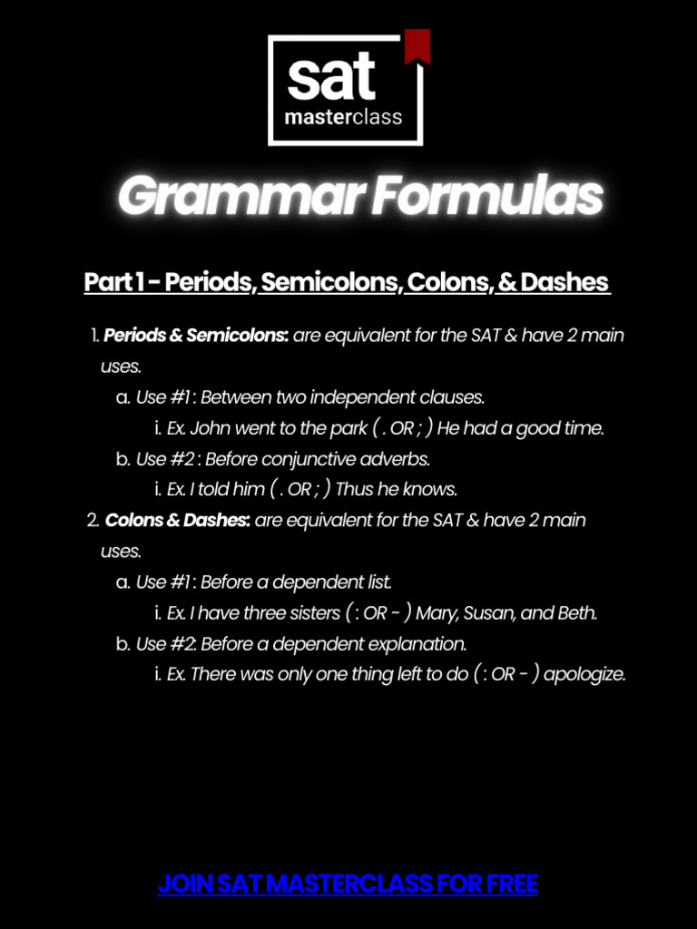 Grammar Formulas | PDF | Grammar | Semantic Units