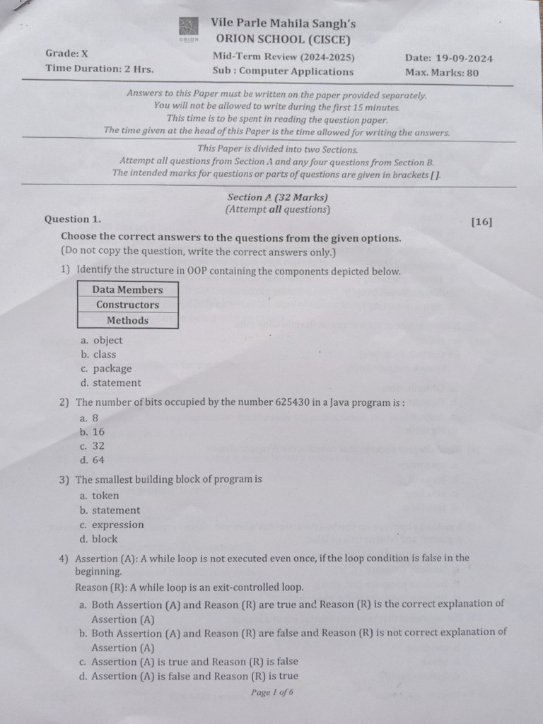 Orion X Computer - Applications Midterm - (2024 2025) 1 | PDF