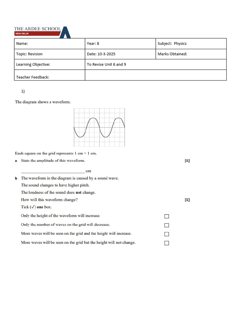 Revision Worksheet 3 | PDF