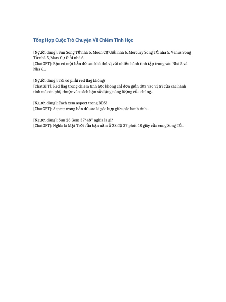 Tong Hop Cuoc Tro Chuyen | PDF