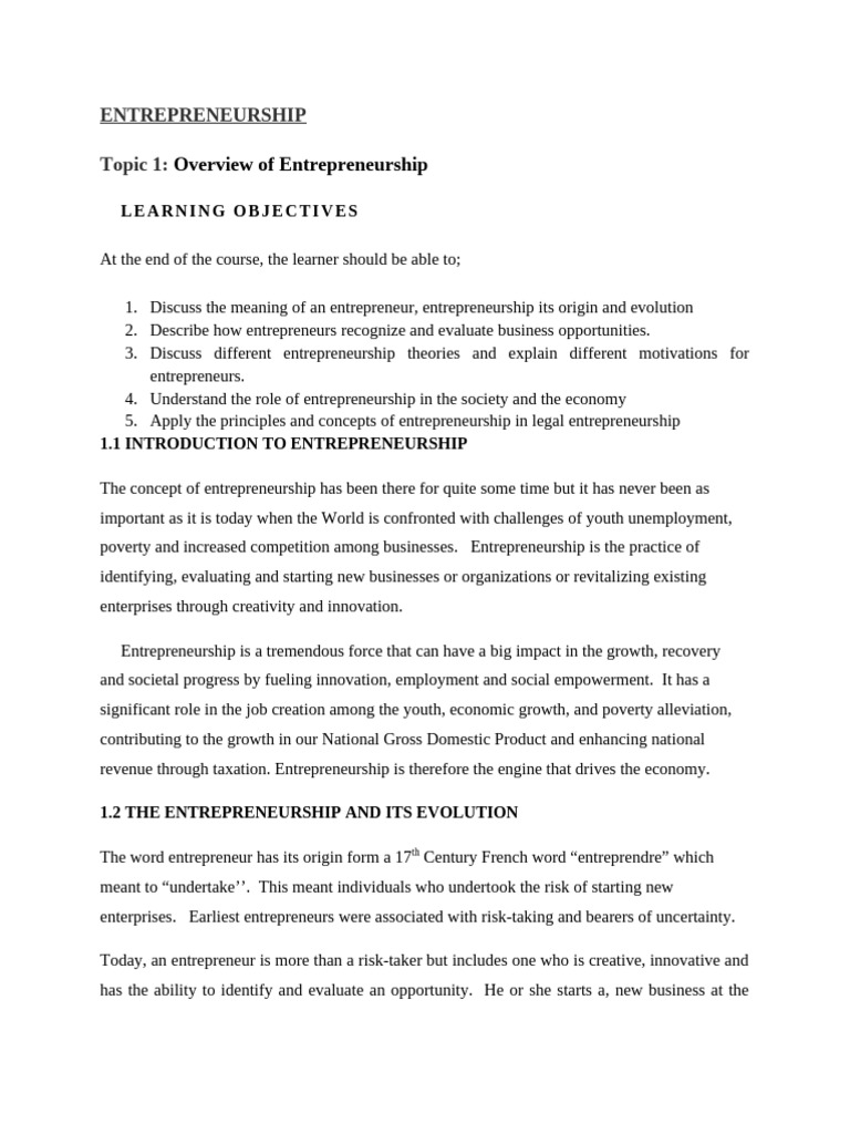Understanding Entrepreneurship Basics | PDF | Entrepreneurship | Economies