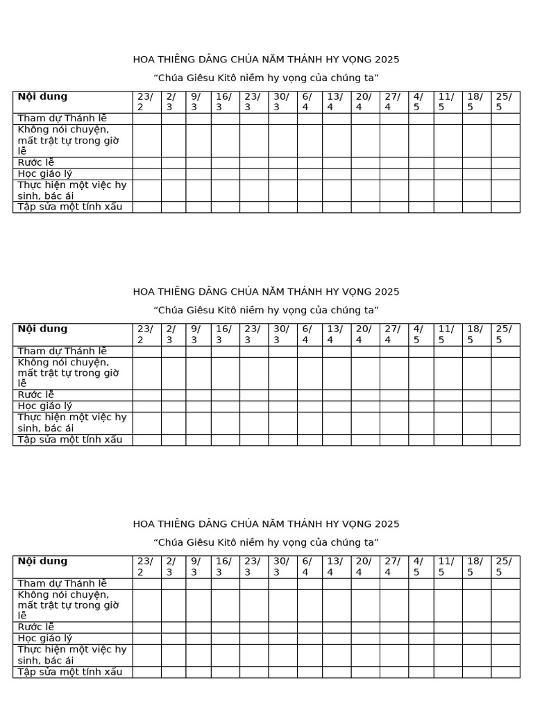Hoa Thiêng Dâng Chúa Năm Thánh Hy Vọng 2025 | PDF
