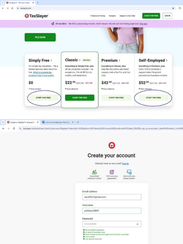 ? TaxSlayer Method Step-By-Step Images (2025) | PDF