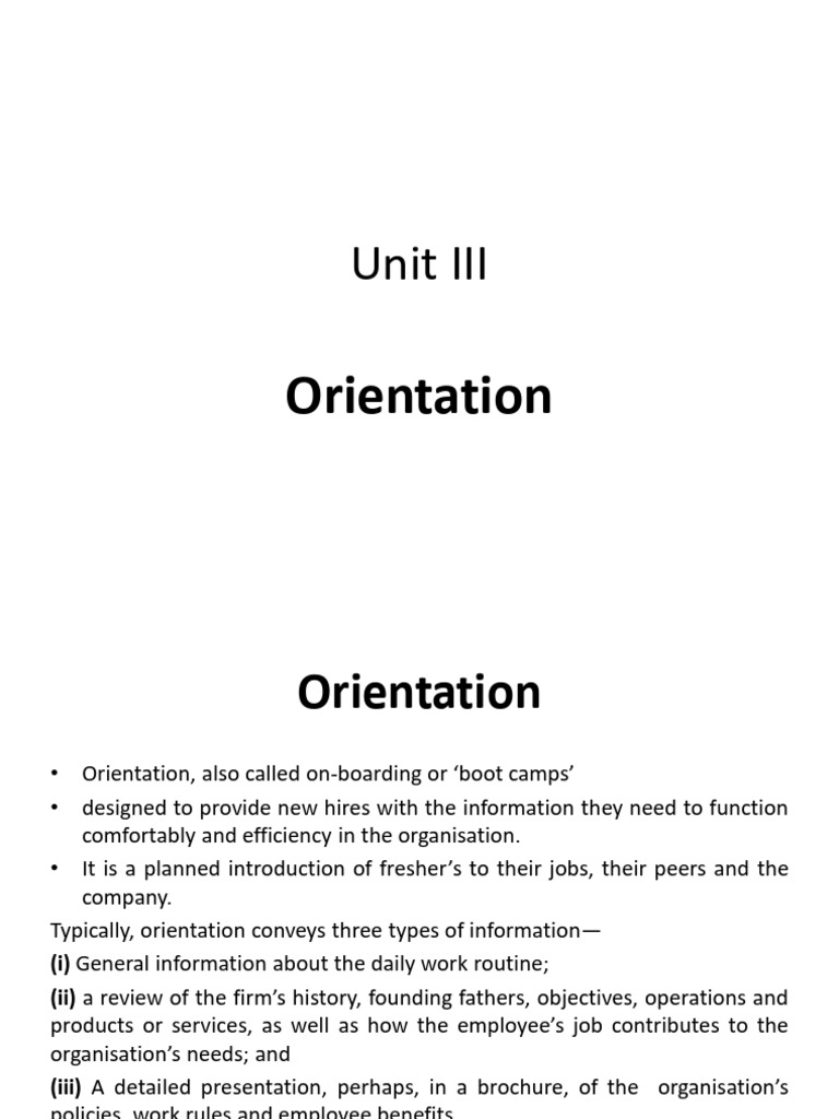 Unit Orientation and Induction Process | PDF | Employment | Team Building