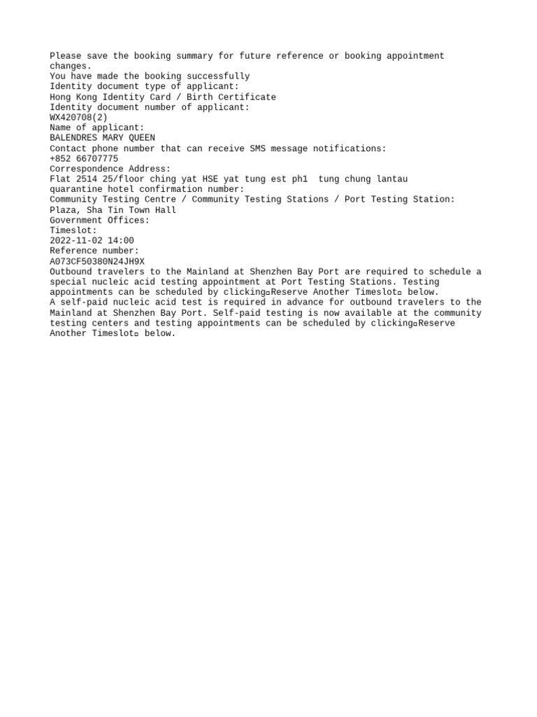 CTC Booking Summary 2022-11-02 1400 | PDF