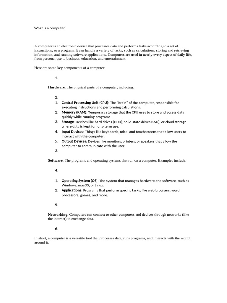 What Is A Computer | PDF
