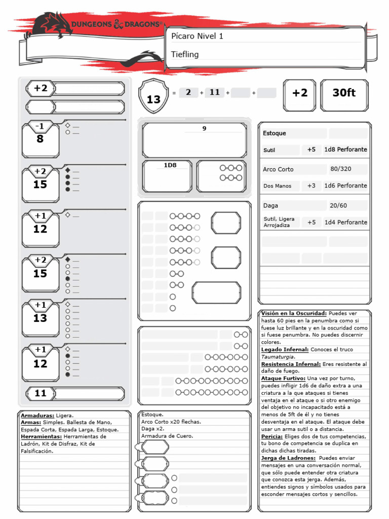 Pícaro Nvl 1 | PDF | Espada