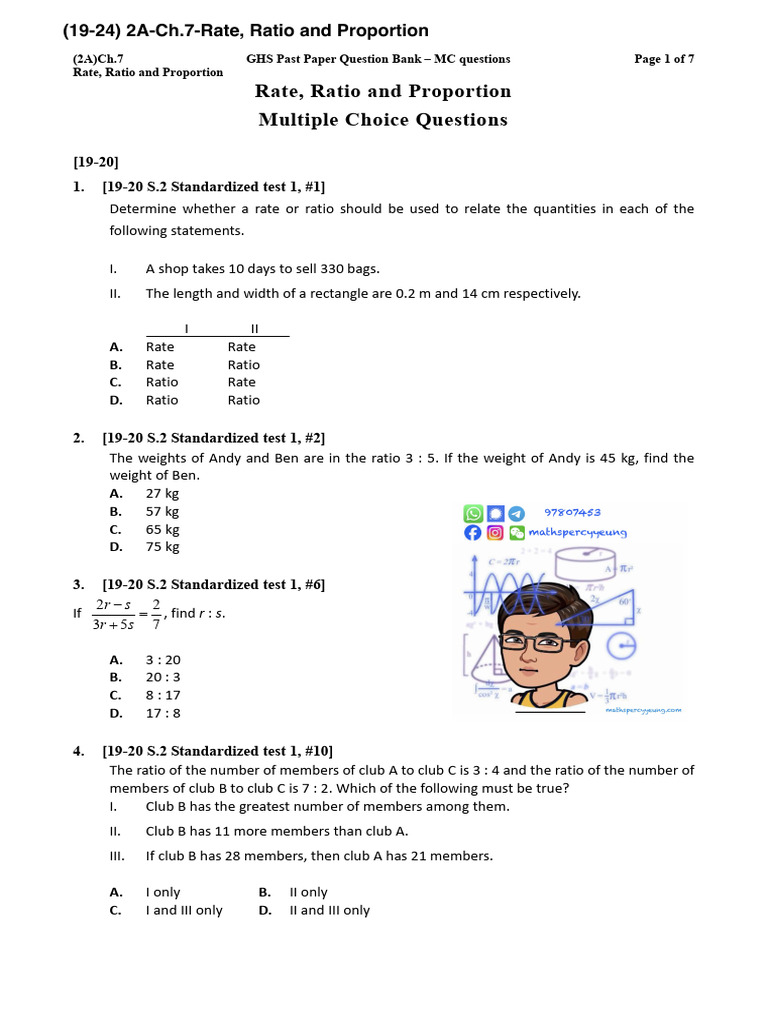 19-24-2a-ch.7-rate-ratio-and-proportion | PDF | Ratio