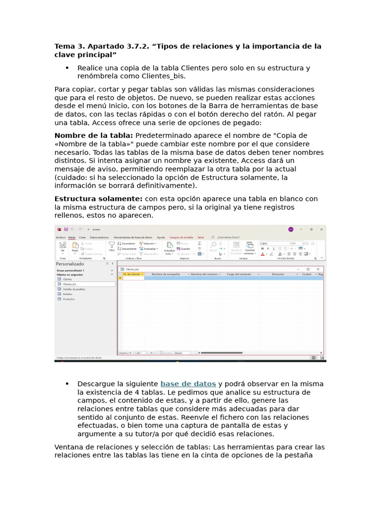 Relaciones entre tablas en Access | PDF | Ventana (informática) | Bases de datos