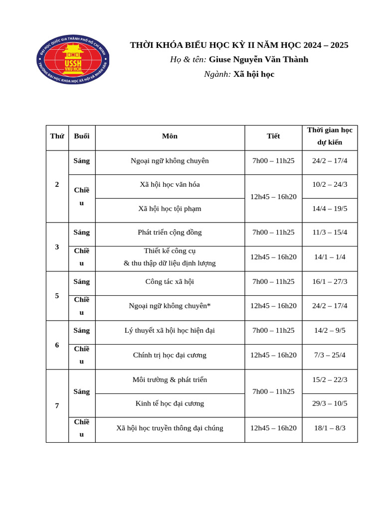 TKB Kỳ Ii Năm 2 | PDF
