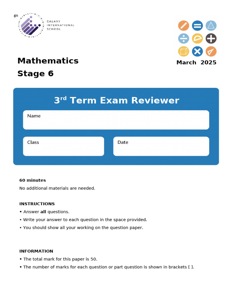 Grade 5 - 3rd Term Examination Reviewer | PDF | Numbers | Division (Mathematics)