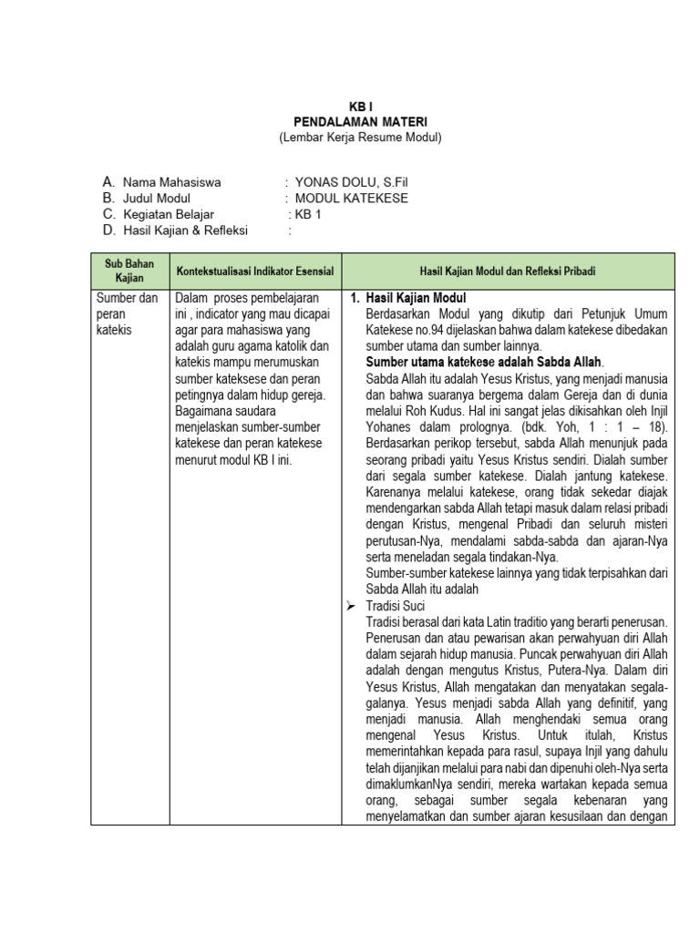 Resume KB I - Yonas Dolu | PDF