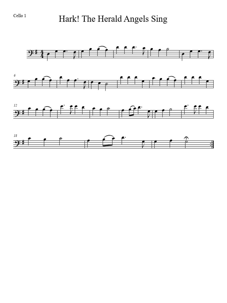 Hark The Herald - Cello 1 | PDF