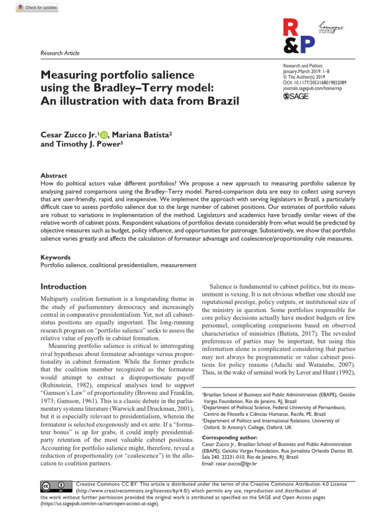 Measuring Portfolio Salience in Brazil | PDF | Confidence Interval | Policy