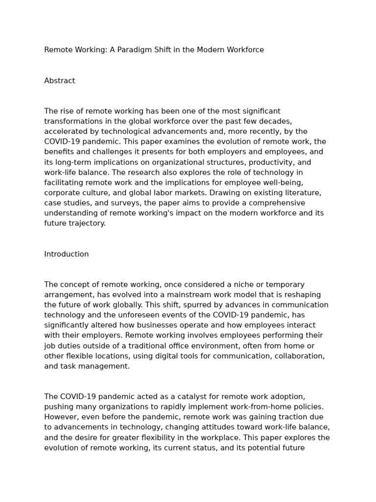 The Rise of Remote Work A New Era of Flexibility | PDF | Employment ...