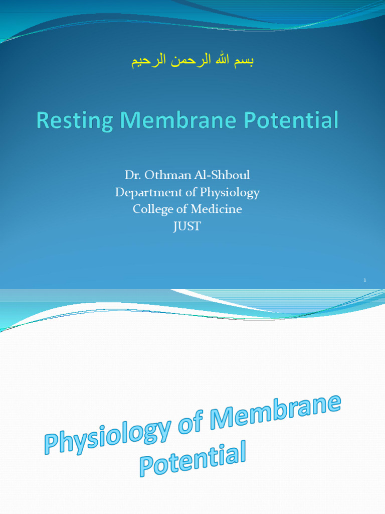 Resting Membrane Potential | PDF | Membrane Potential | Physical Chemistry