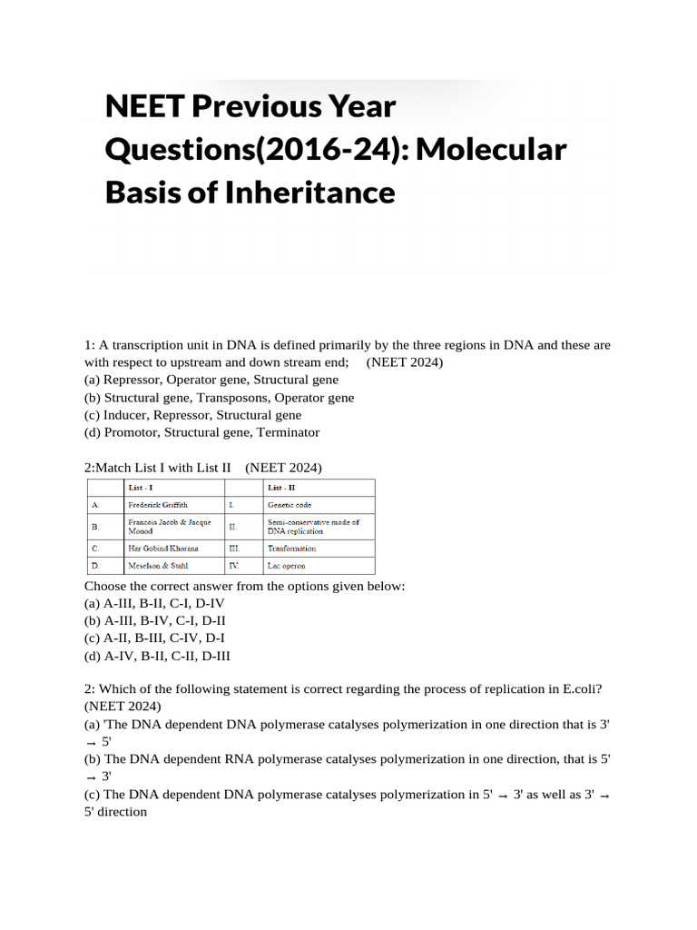 Chapter 04 Principles of Inheritance A | PDF | Dominance (Genetics ...