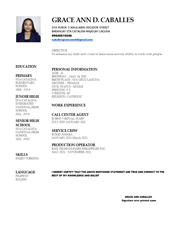 Resume 1 | PDF