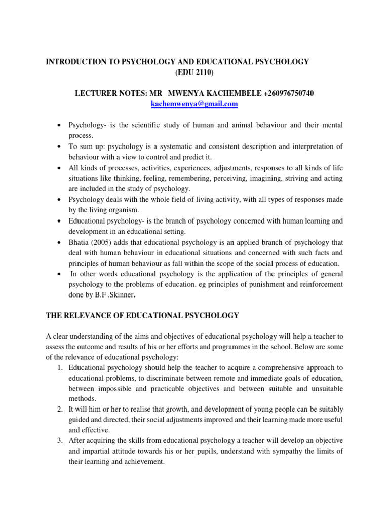 Introduction To Psychology and Education | PDF | Dominance (Genetics ...