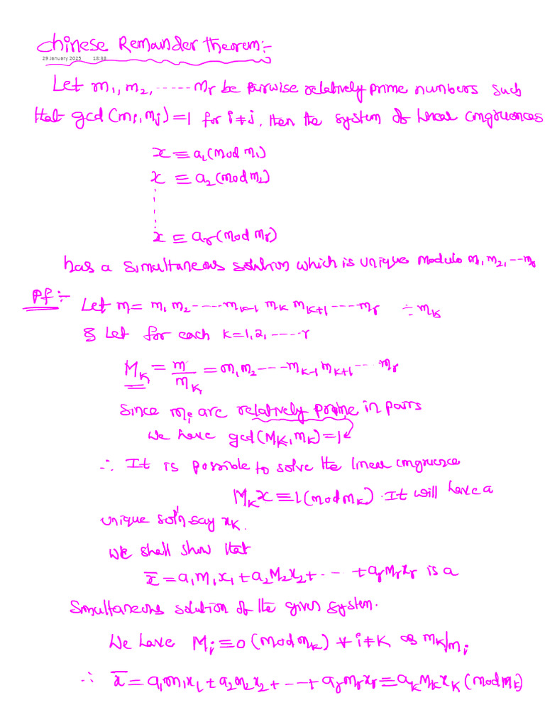 Chinese Remainder Theorem | PDF