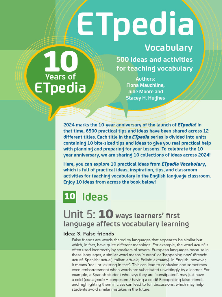 10 Idea Set Pedia Vocabulary | PDF | Plural | Noun