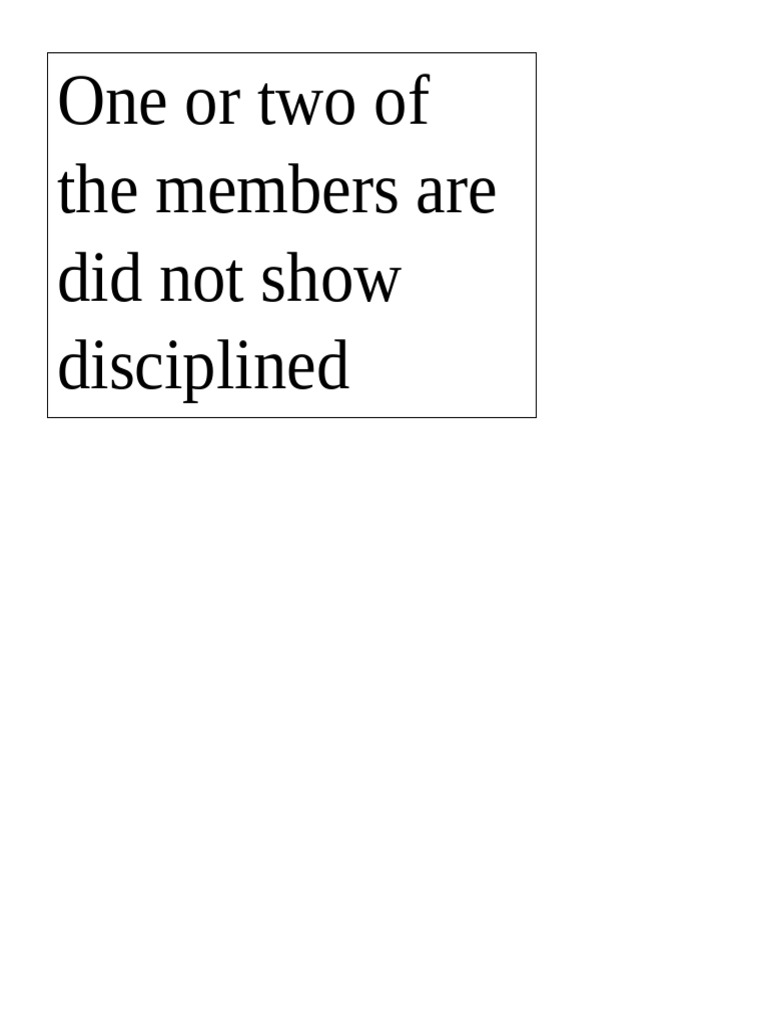 One or Two of The Members Are Did Not Show Disciplined | PDF