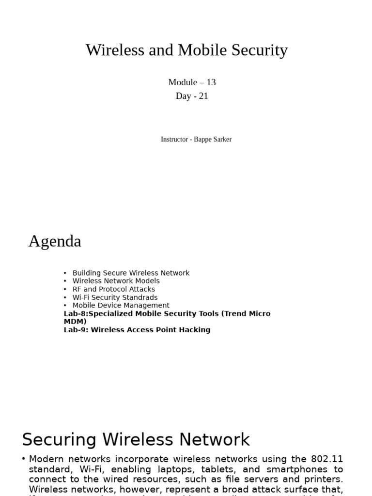 Wireless and Mobile Security | PDF | Data Transmission | Security