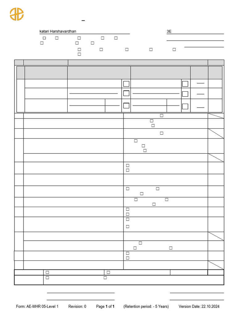 AE-MHR 05 - Level 1 - Application Screening For Recruitment | PDF