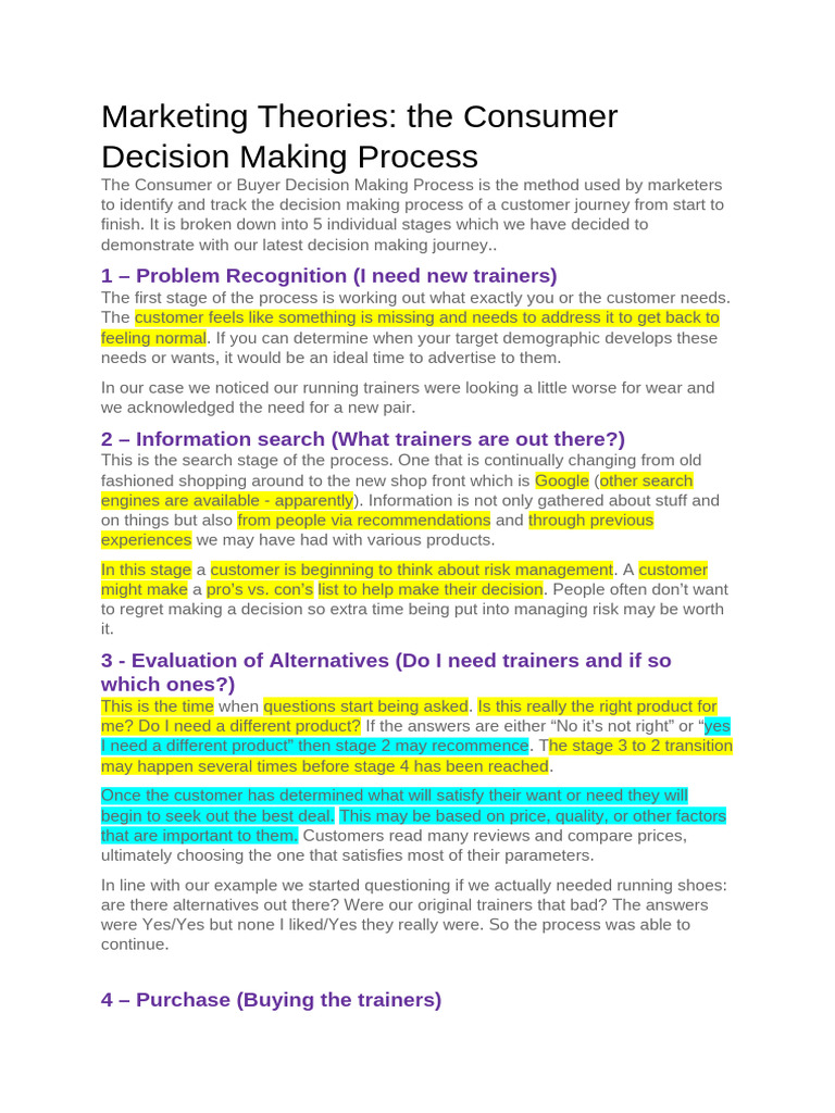 Consumer Decision Making Process | PDF | Marketing | Decision Making