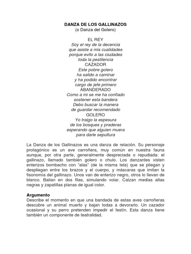 Danza del Gallinazo: Tradición y Ritual | PDF | Evento festivo ...