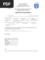 Certificate of Sea Service Form | PDF | Business | Technology & Engineering