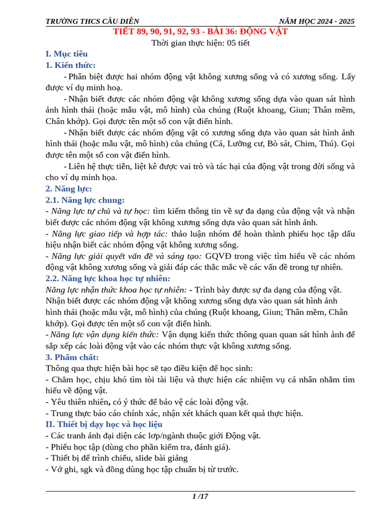 KHTN 6 -KHBD-TUẦN 23 CT | PDF