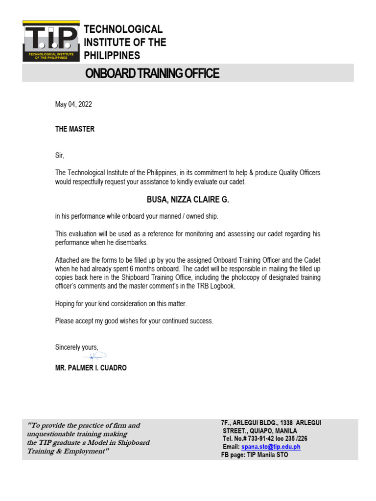 New Master Evaluation Letter Format | PDF