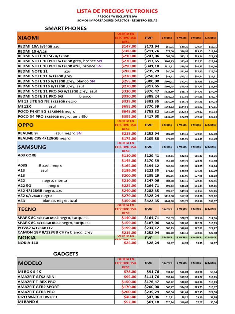 Precios VC Tronics Julio 05 Tienda | PDF | Linux Based Devices ...
