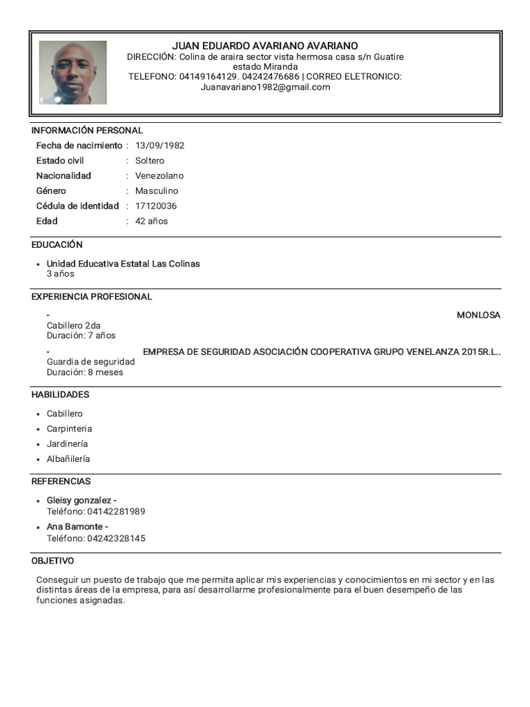 Currículum Juan | PDF