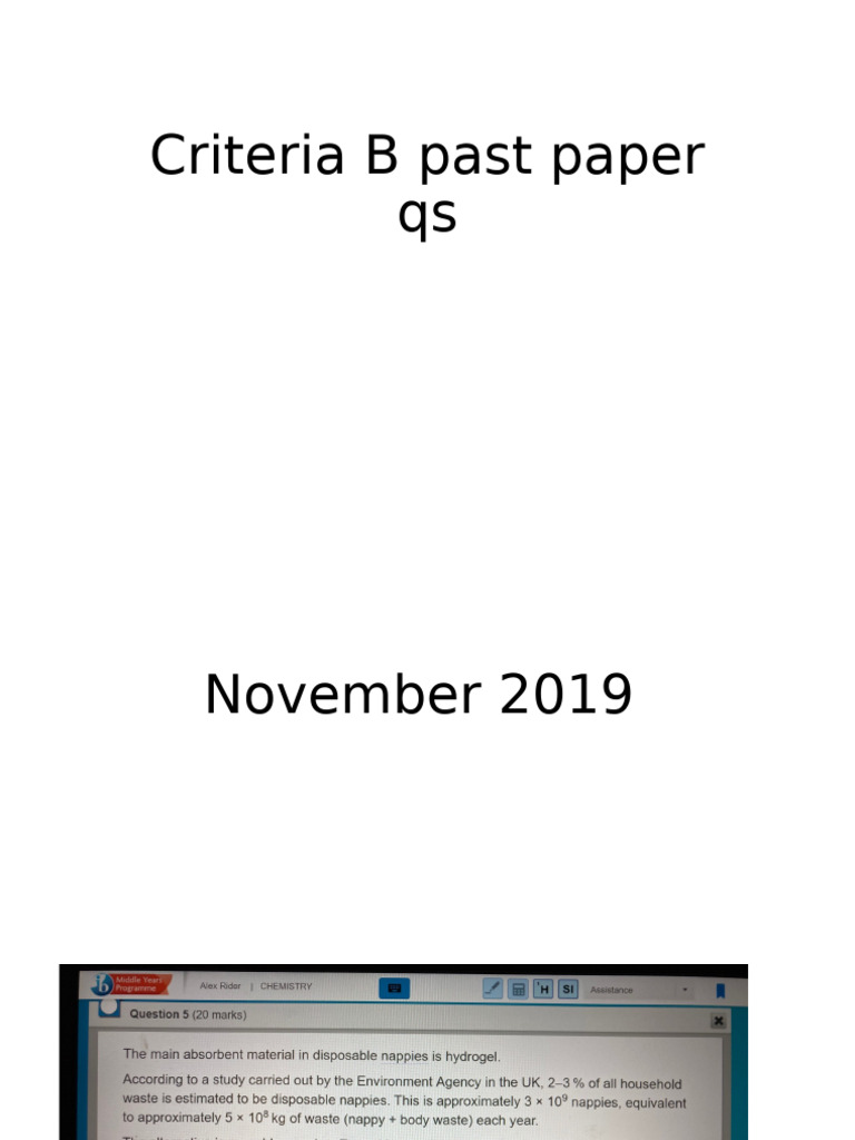 Criteria B Past Paper Qs | PDF