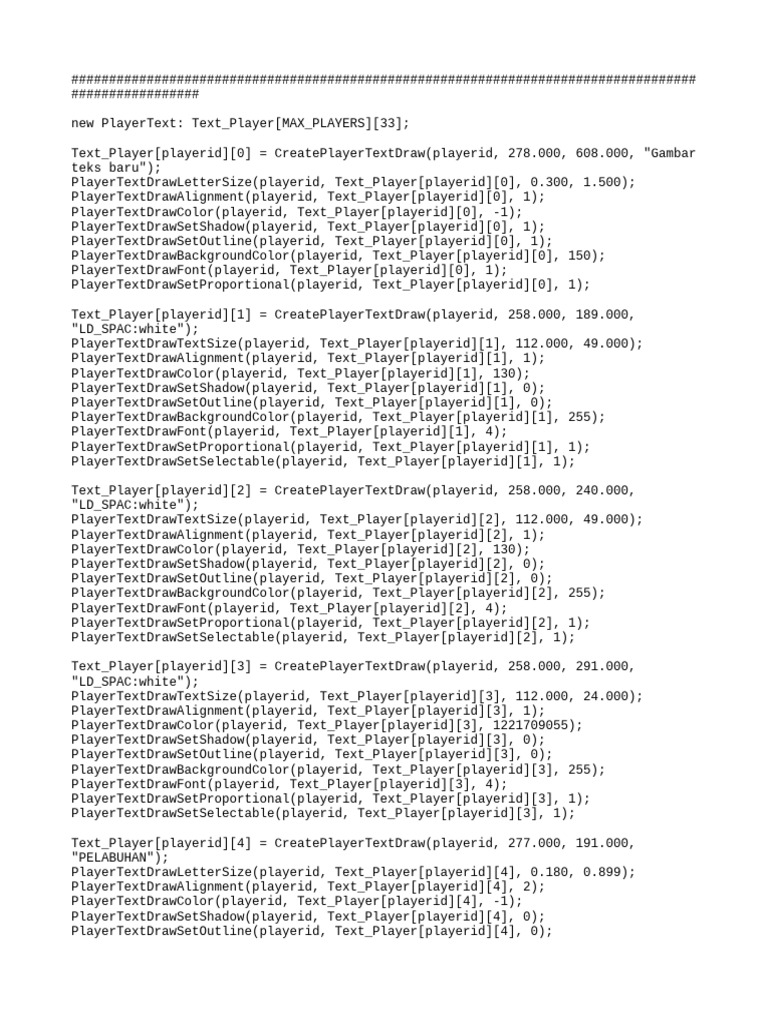 Player Text Draw Configuration Guide | PDF