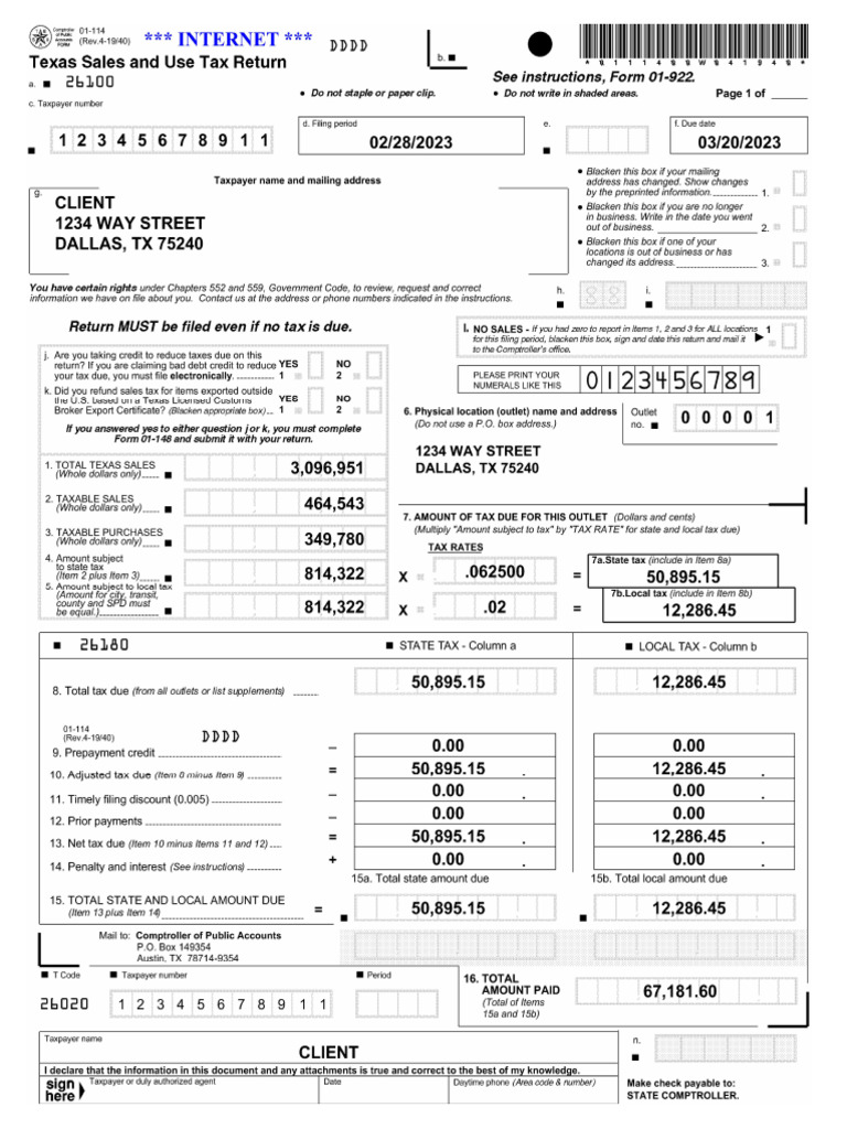 Texas Return February 2023 - Final | PDF