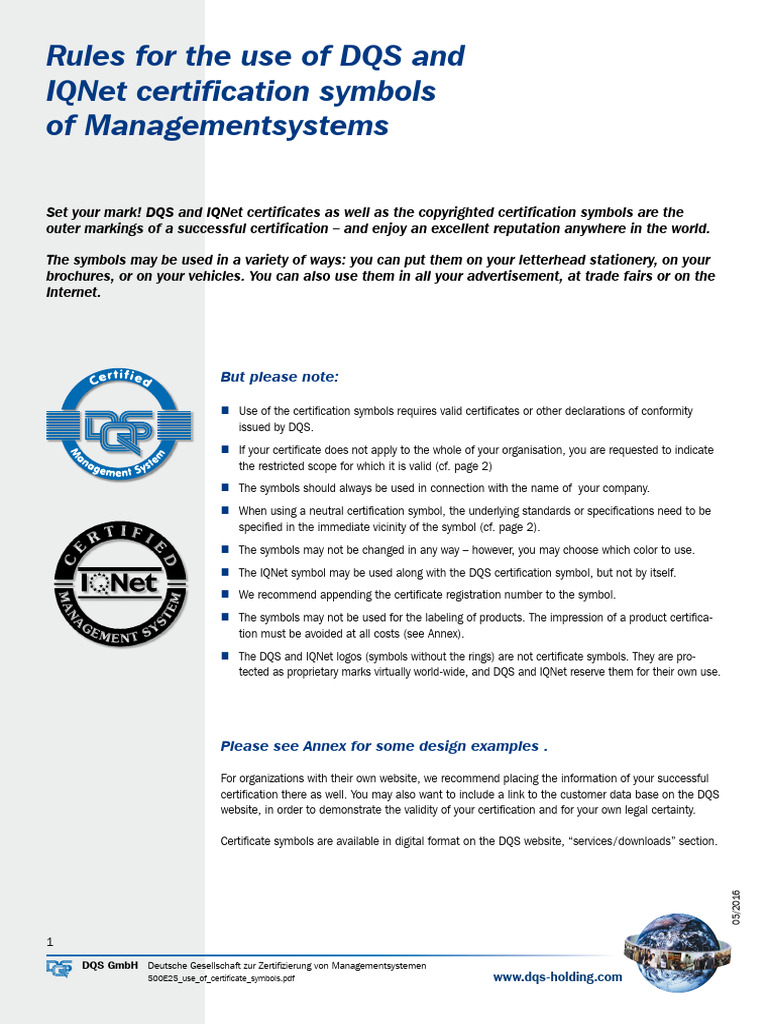500E25 - Use of Certificate Symbols-00000003 | PDF
