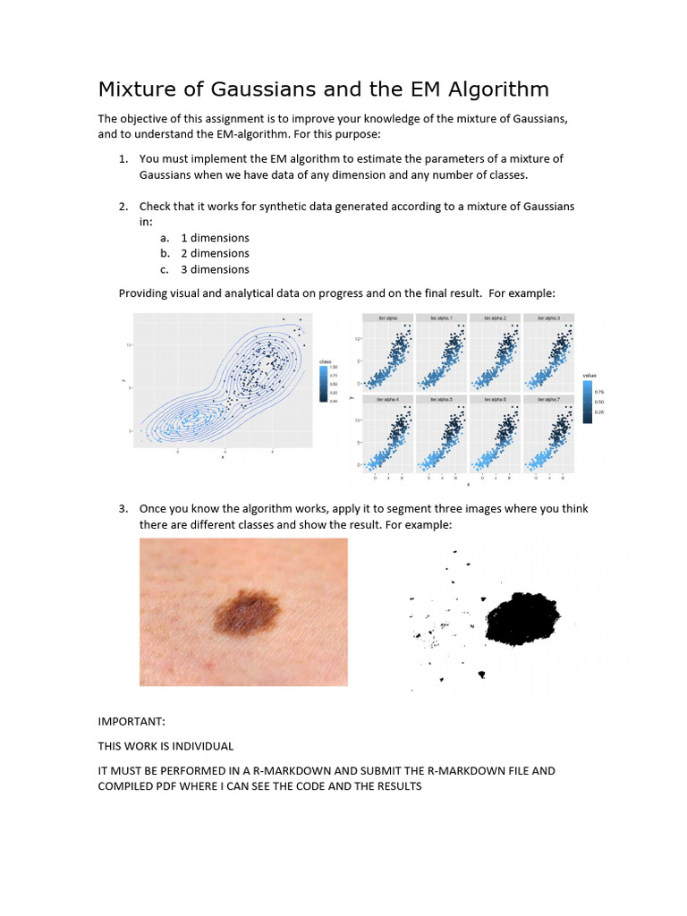 Mixture of Gaussians and the EM Algorithm | PDF