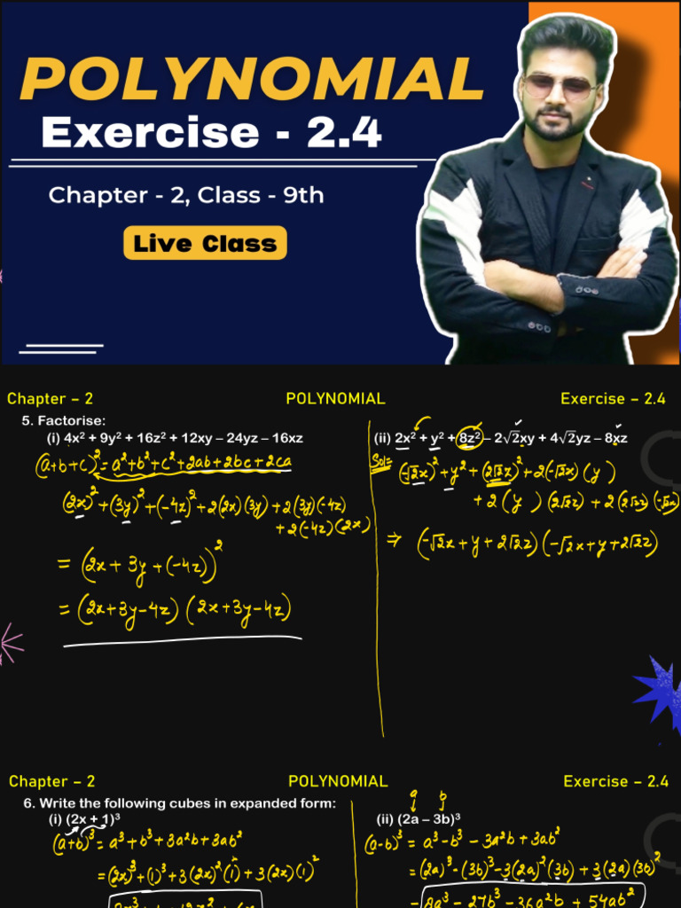 Exercise 2.4 Q5 to Q7 _ Polynomial _ chapter 2 _ Maths _ Class 9 CBSE | PDF
