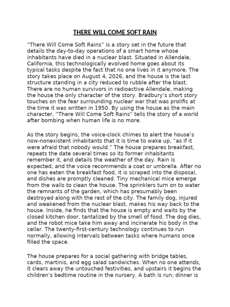 There Will Come Soft Rain | PDF