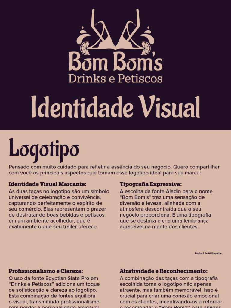 Identidade Visual - Bom Bom's Drinks e Petiscos | PDF | Tipografia ...