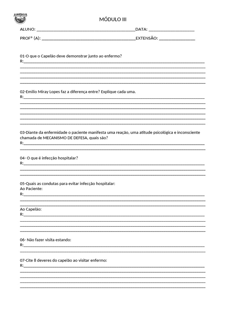 Prova Capelania Mod Iii | PDF | Capelão