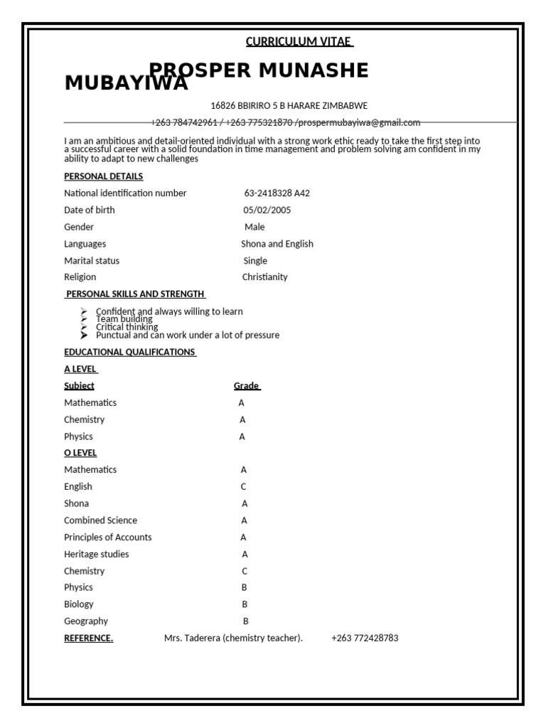 Prosper CV | PDF