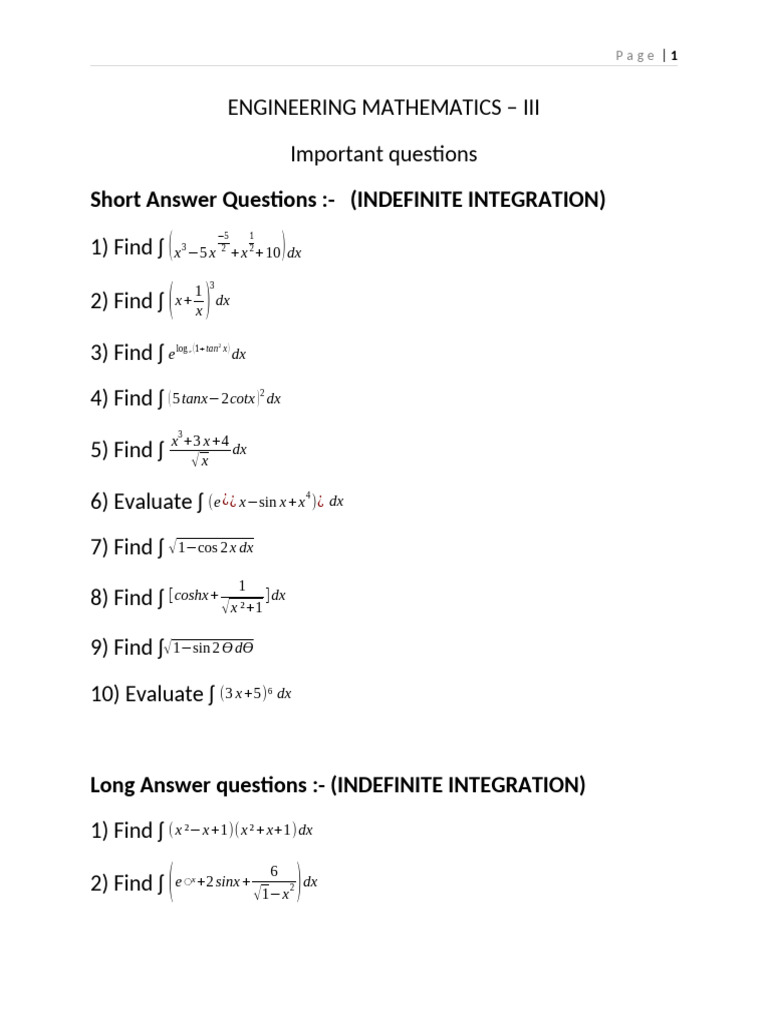 301 - Engineering Mathematics-Iii - Dpe | PDF | Integral | Mathematics